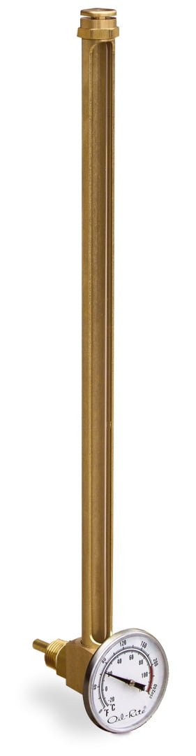 Vented Brass Elbow Gauge with Thermometer and 3/8" Male NPT Mounting ...