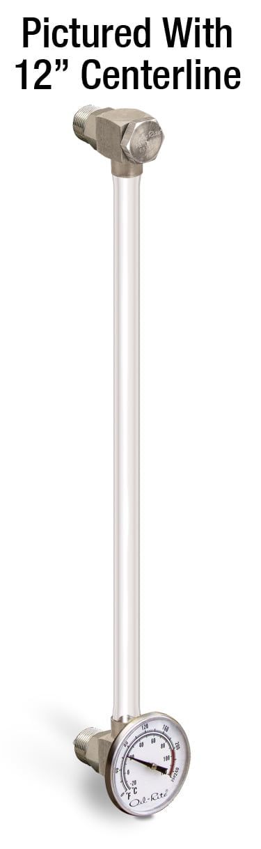 Flexible Vinyl Liquid Gauge with Dial Thermometer and NPT Adapters ...