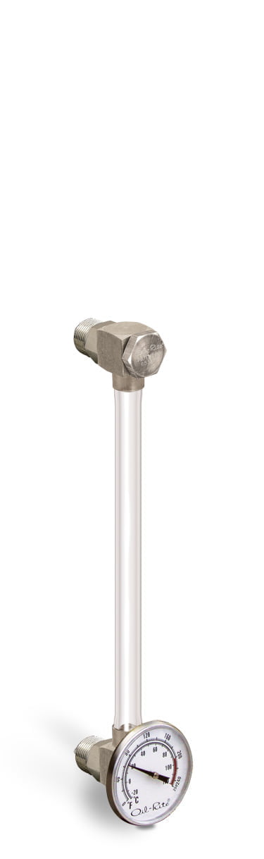 Flexible Vinyl Liquid Gauge with Dial Thermometer and NPT Adapters ...