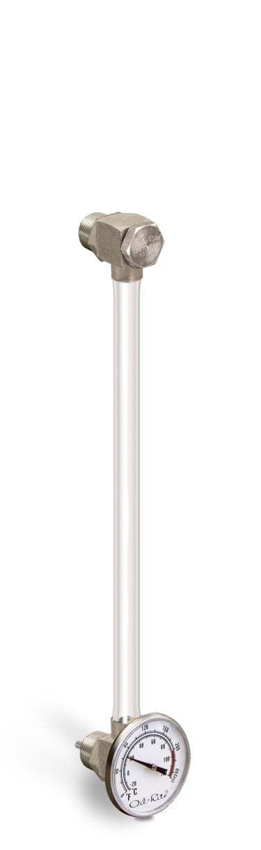 Flexible Vinyl Liquid Gauge with Dial Thermometer and NPT Adapters ...