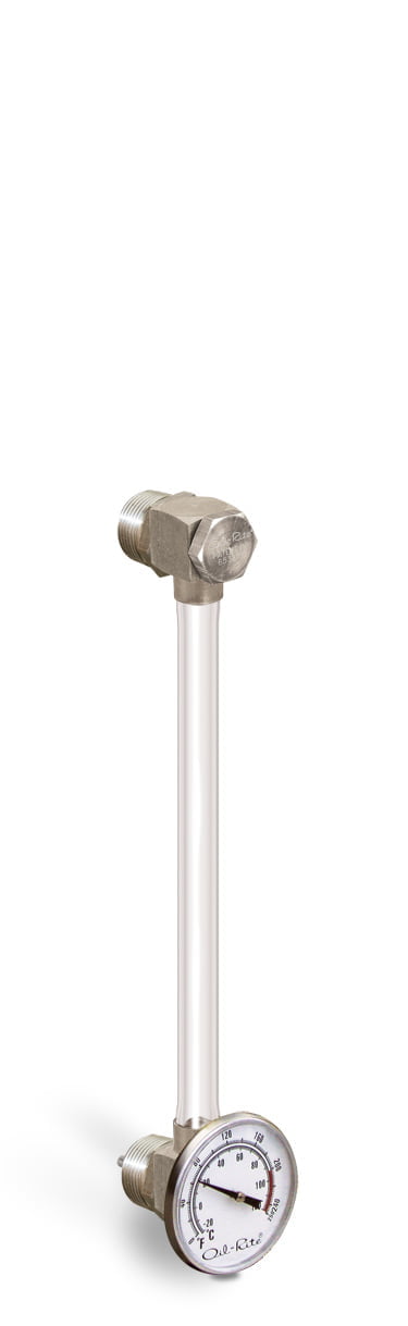 Flexible Vinyl Liquid Gauge with Dial Thermometer and NPT Adapters ...