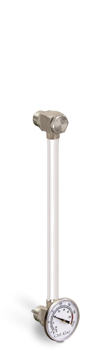 Flexible Vinyl Liquid Gauge with Dial Thermometer and NPT Adapters ...