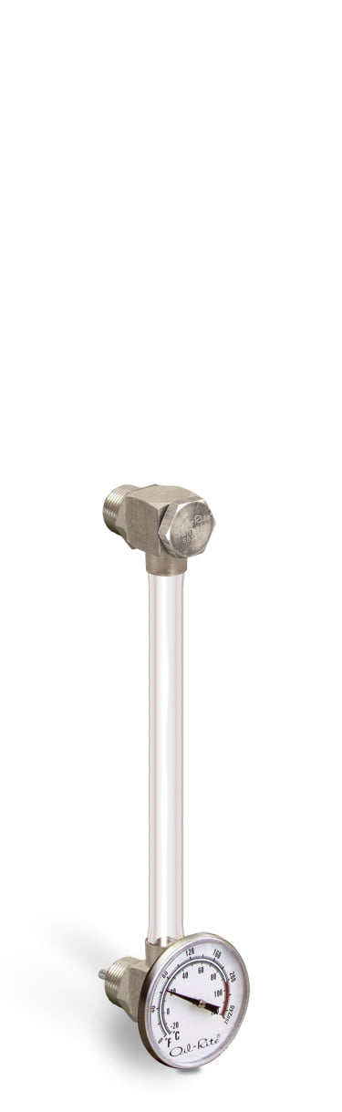 Flexible Vinyl Liquid Gauge with Dial Thermometer and NPT Adapters ...