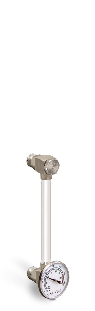 Flexible Vinyl Liquid Gauge with Dial Thermometer and NPT Adapters ...